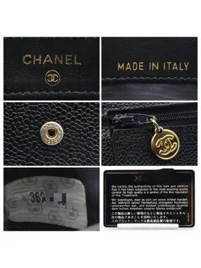 CHANEL | Bags | Chanel Jumbo Cc Logo Bifold Wallet Caviar Leather Black ...